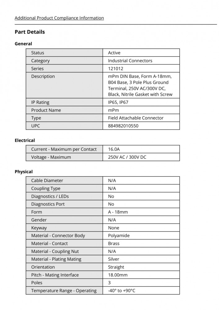 MOLEX B04 Series product and gasket drawing page 2