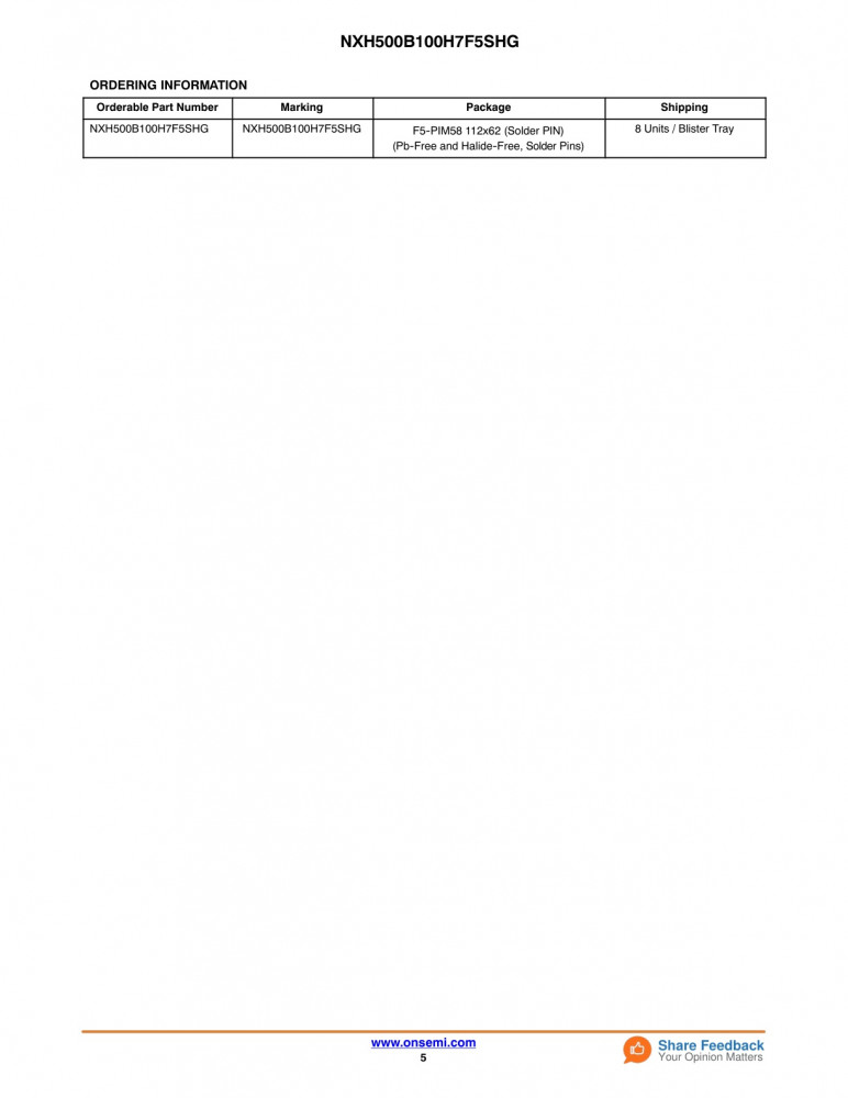 NXH500B100H7F5SHG datasheet preview, page 5