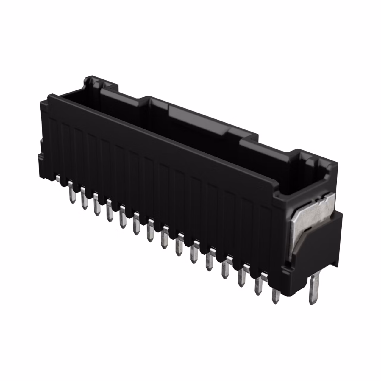 Micro-One Wire-to-Board Header, Vertical, 2.00mm Pitch, Single Row, Glow-Wire Capable, Through Hole, 15 Circuits, Tin-Bismuth Plating, Black, with Potting Capability for sale