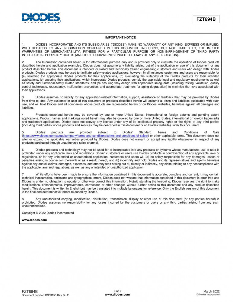 FZT694BTA datasheet page 7