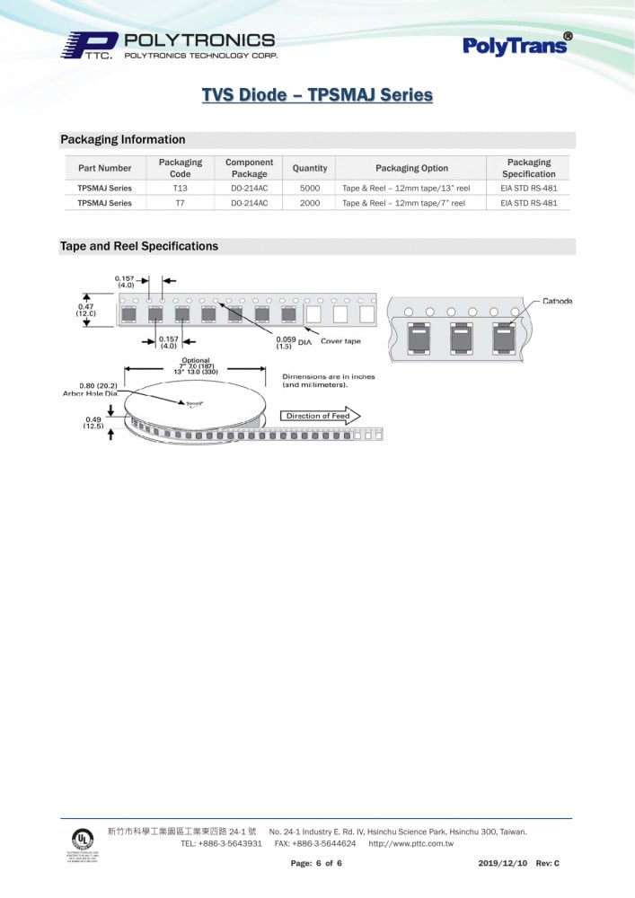 TPSMAJ series datasheet page 6