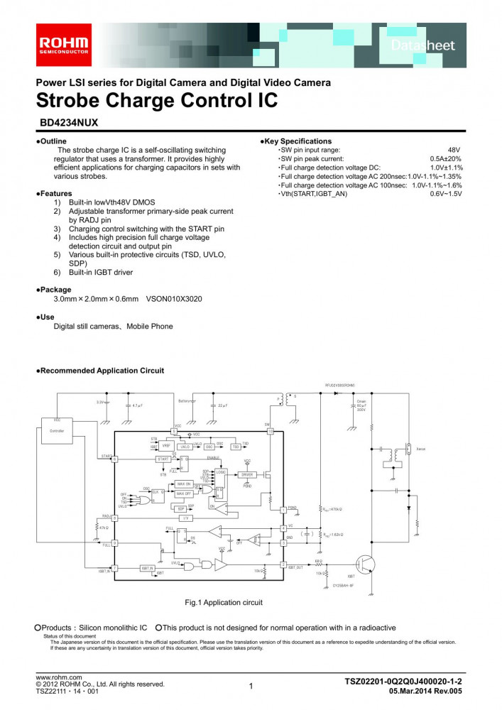 BD4234NUX-E2 datasheet page 1