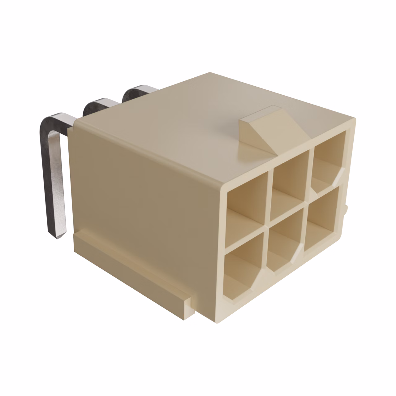 Mini-Fit Jr. Header, 4.20mm Pitch, Right Angle, without Flange, 6 Circuits, Matte Tin (Sn) Plating, Beige, Tape and Reel for sale