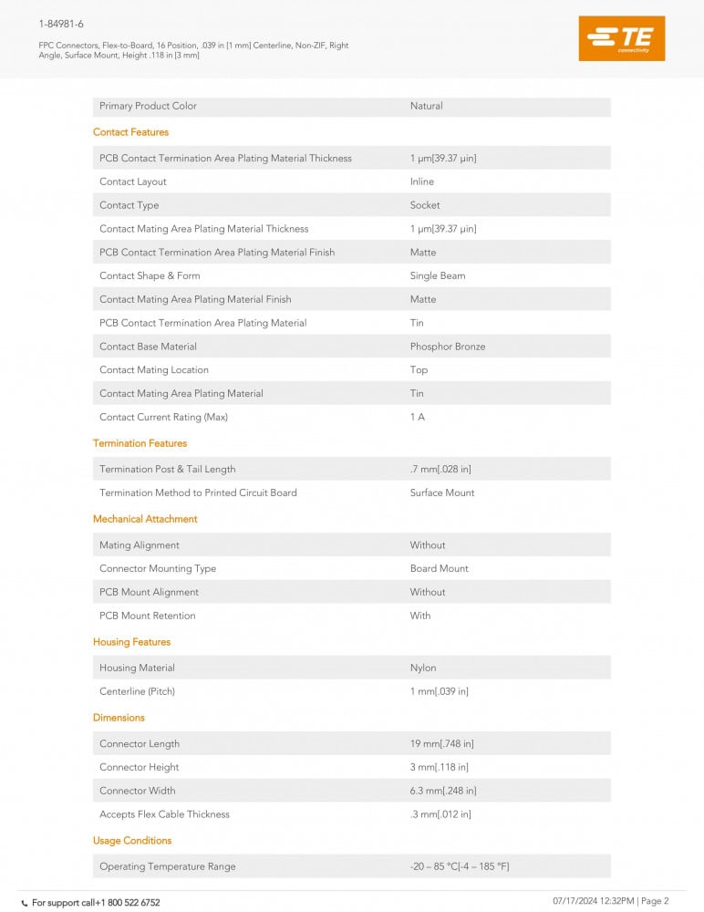 TE Connectivity 1-84981-6 technical document page 2