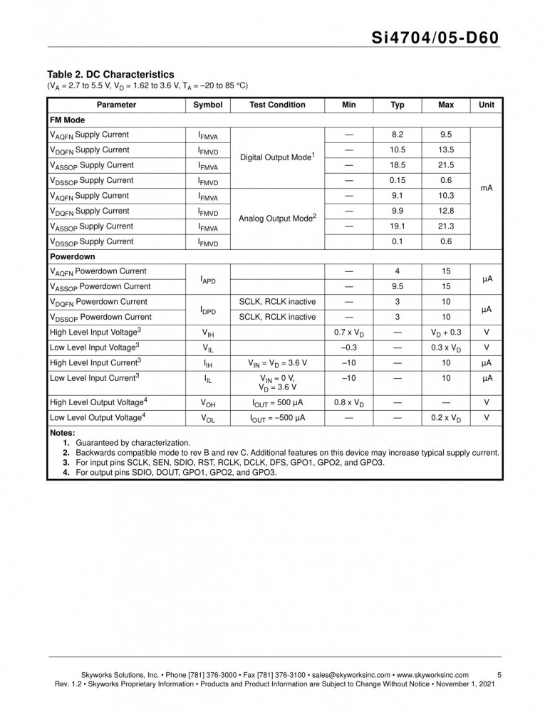 SI4704-D60-GM technical document preview, page 5