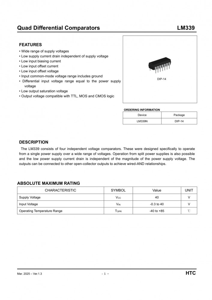 LM339N datasheet page 1