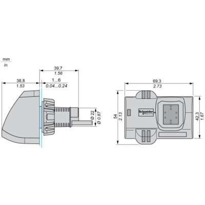 Schneider XB5S7B2L2 Pushbutton Switch for sale