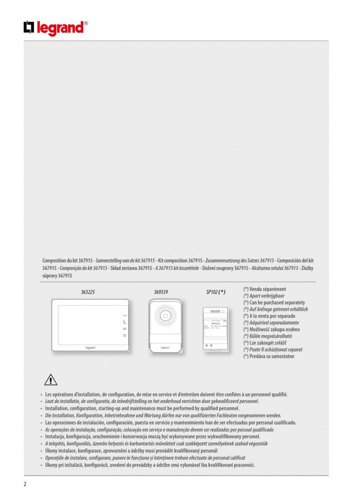 Legrand 367915 product documentation, page 2