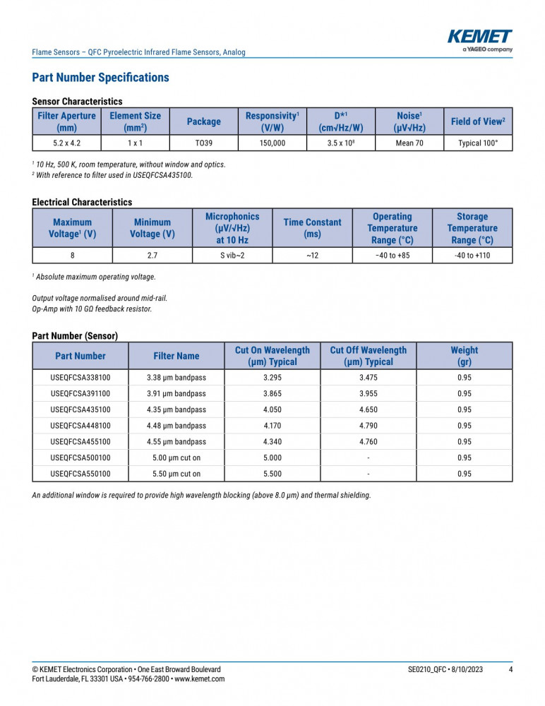 KEMET USEQFCSA500100 datasheet page 4