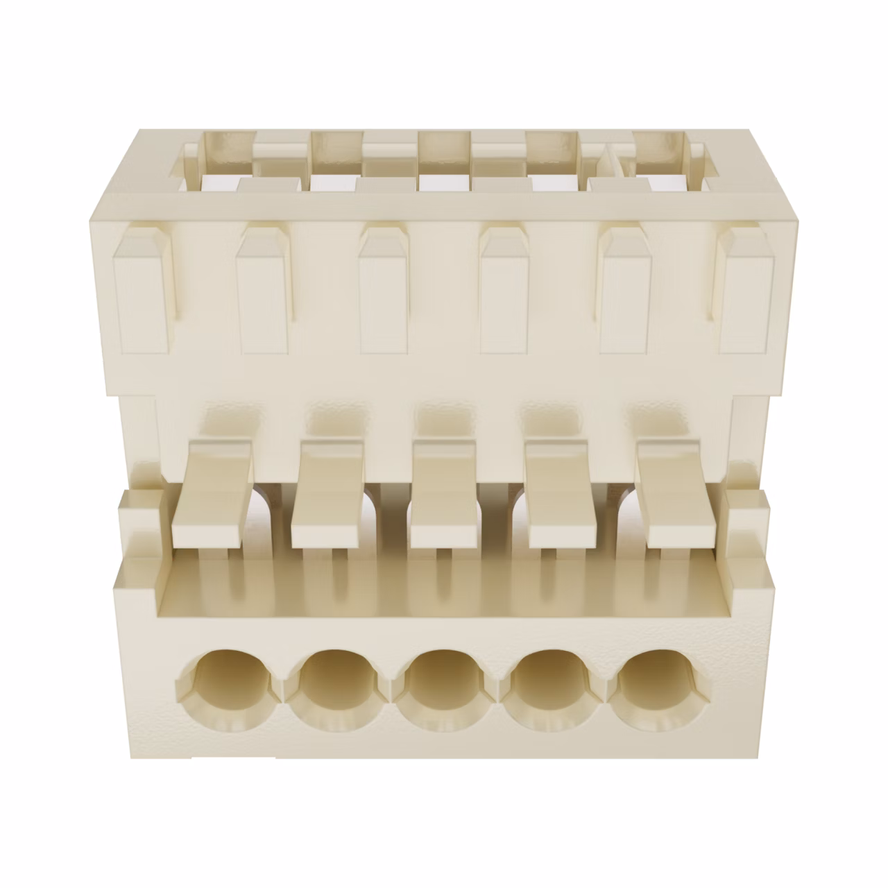 Appli-Mate RAST 2.5 Connector, 2.50mm Pitch, Female, 5 Circuits, No Position Keys Removed, Polarizing Rib Between 4/5, Closed Endwalls, Tin Plating for sale