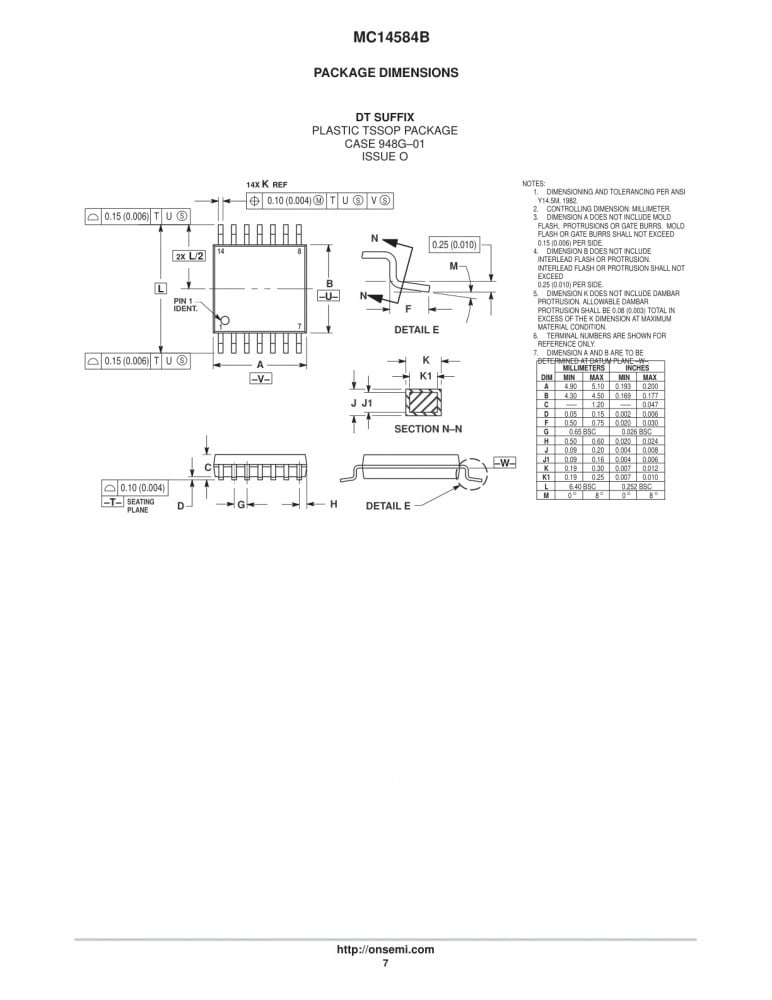 MC14584B datasheet page 7