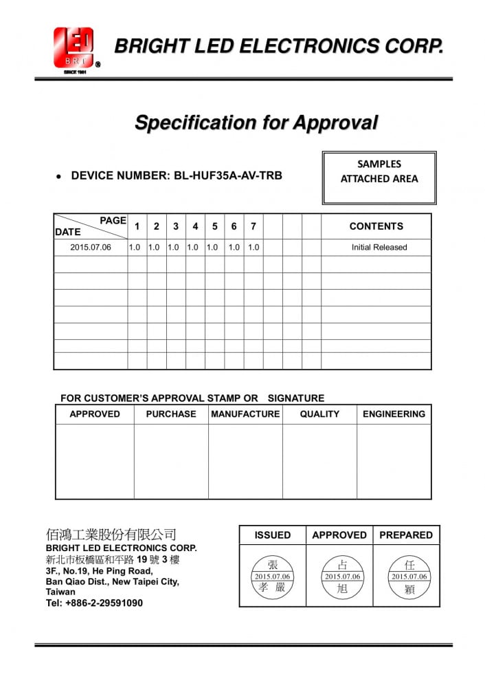 BL-HUF35A-AV-TRB datasheet page 1
