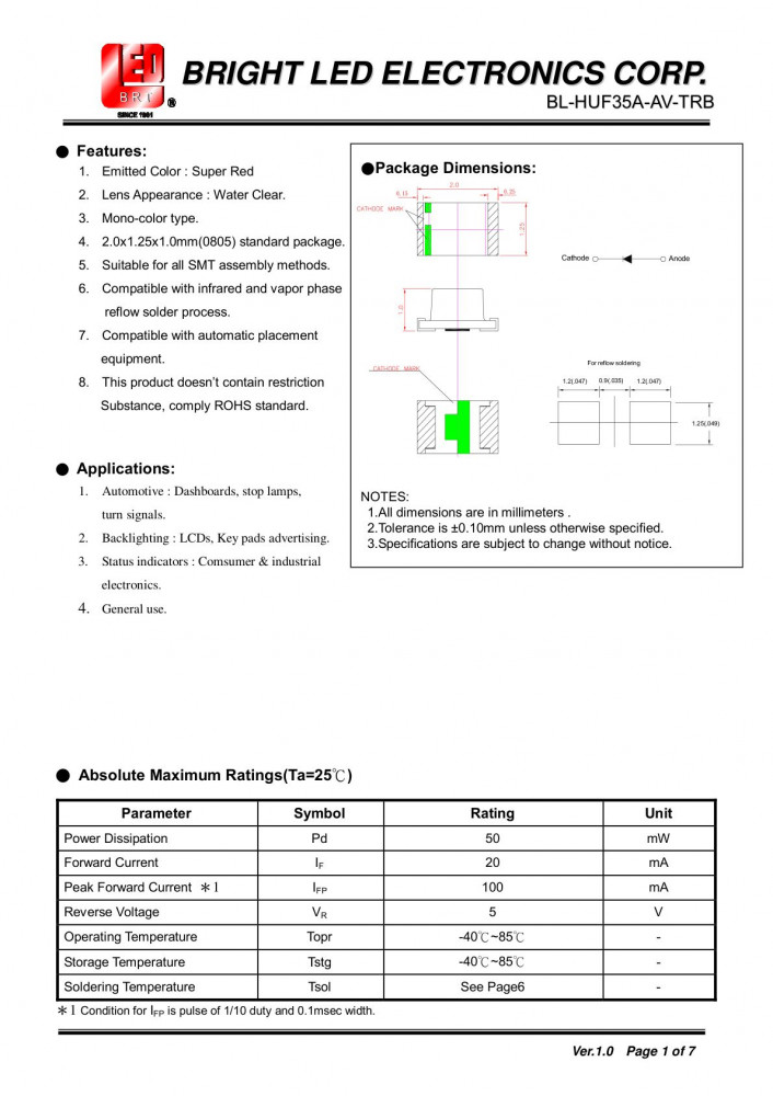 BL-HUF35A-AV-TRB datasheet page 2