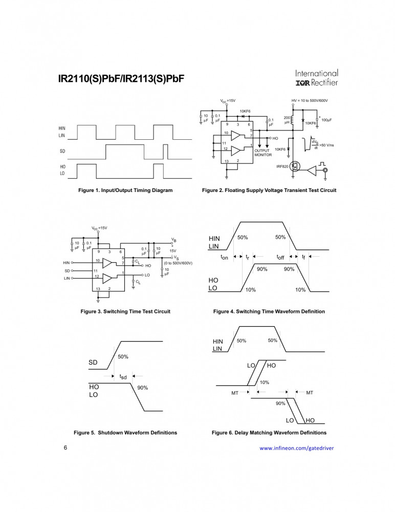 IR2113SPBF technical document page 6