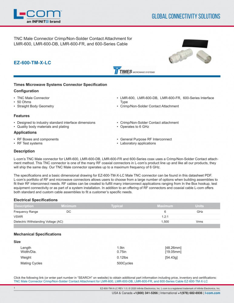 EZ-600-TM-X-LC datasheet page 1
