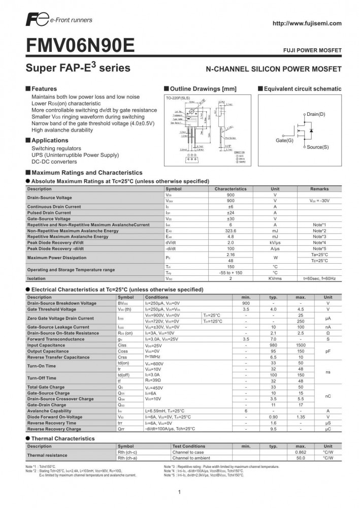 FMV06N90E datasheet page 1
