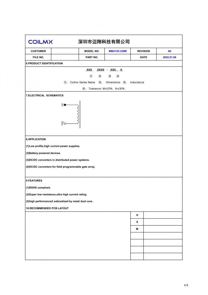 MBH125-330M specification page 4