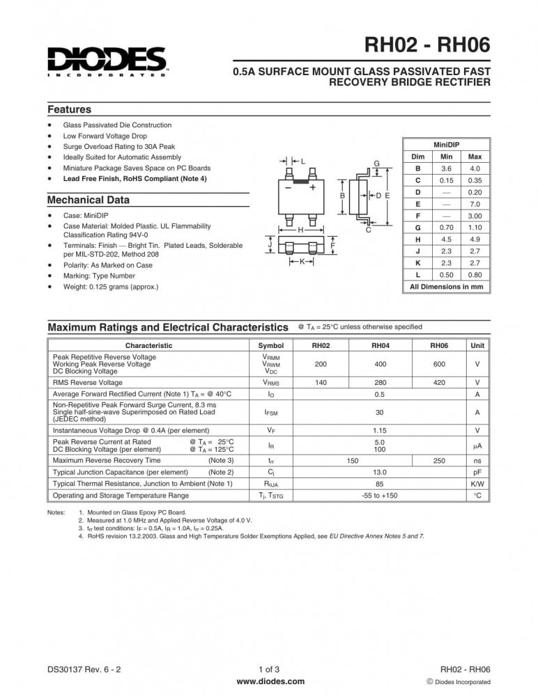 RH04-T datasheet page 1