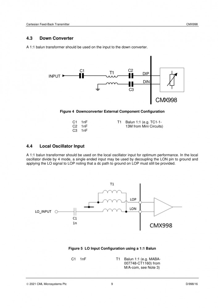 CMX998 technical document page 9