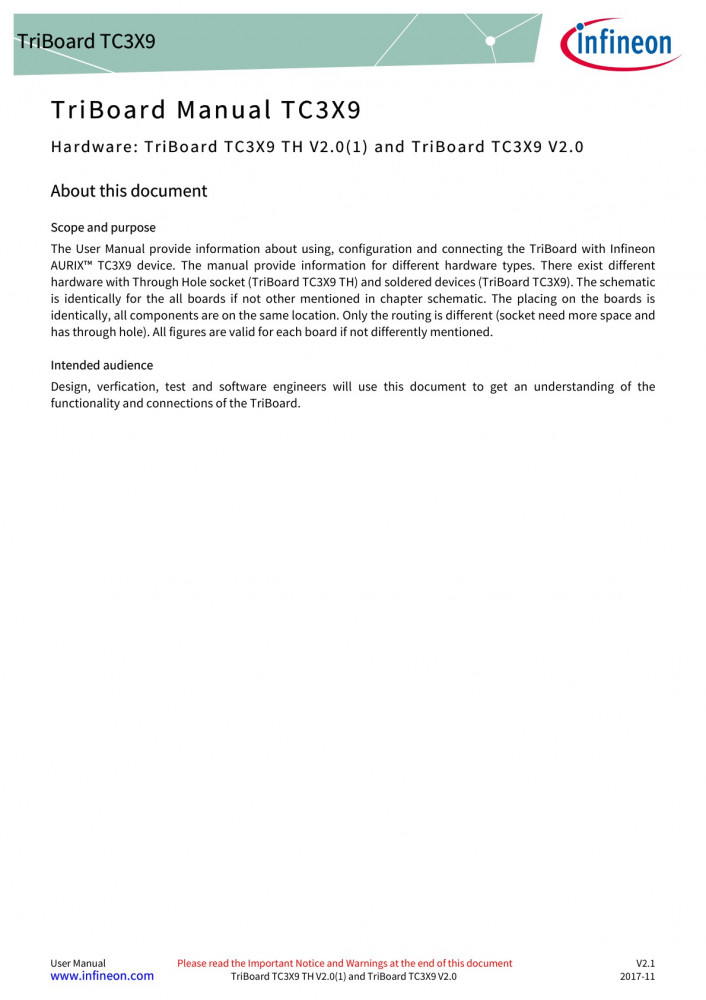 TriBoard TC3X9 manual page 1