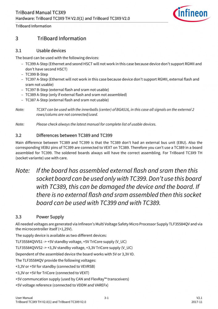 TriBoard TC3X9 manual page 9