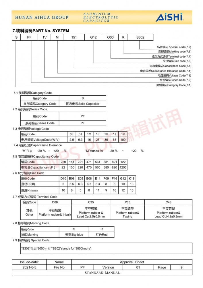 AISHI PF specification page 9