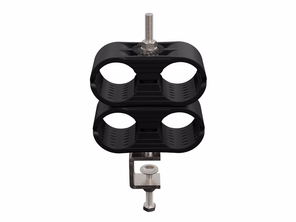 Dual Side, 2-Hole, Feeder Clamp for 1-1/4