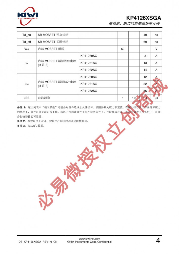 KP41262SGA datasheet page 4