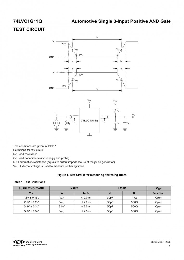 74LVC1G11Q datasheet page 6