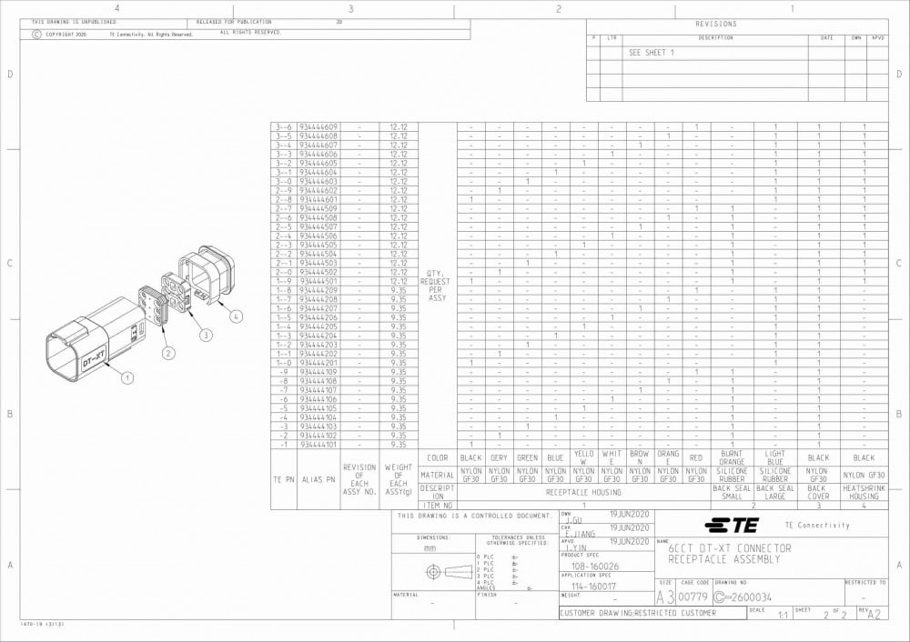 DEUTSCH 2-2600034-1 technical drawing page 2