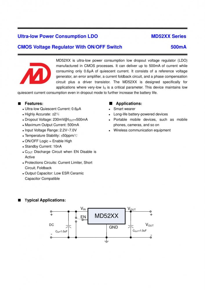 MD52E33WB6 datasheet page 1