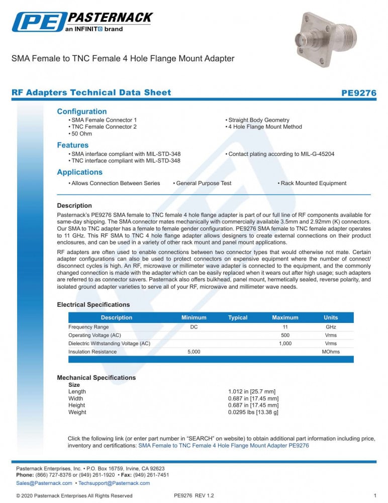 PE9276 technical document page 1