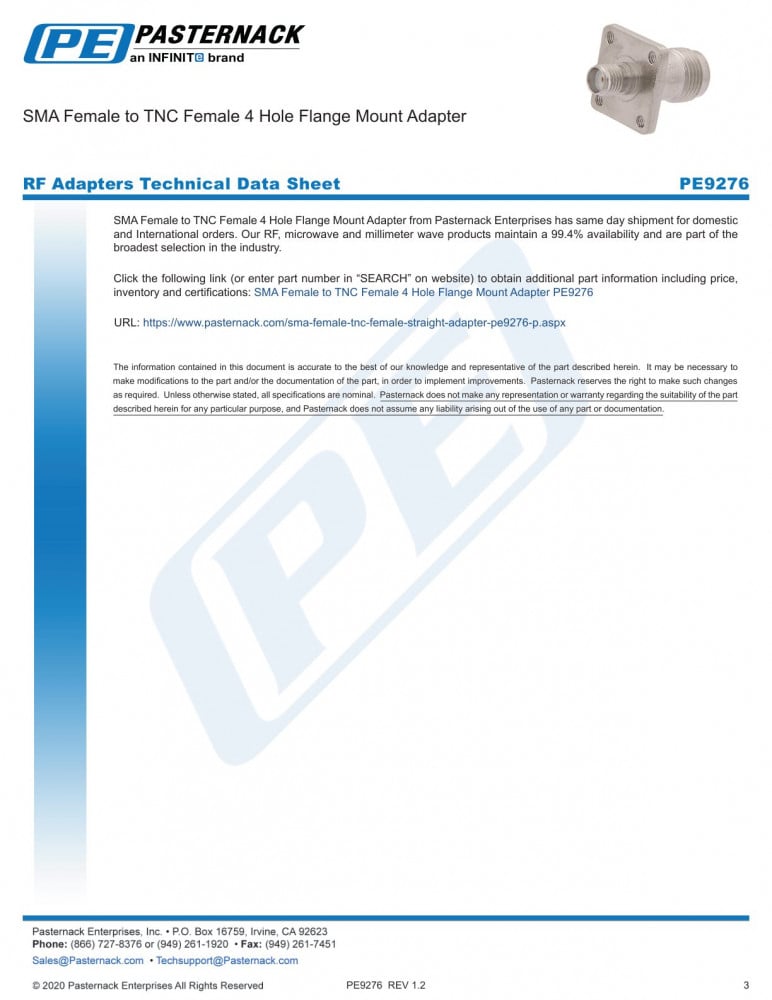 PE9276 technical document page 3
