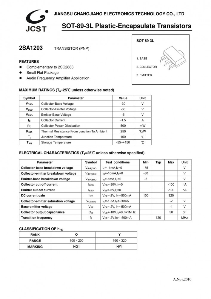 2SA1203 JSCJ datasheet page
