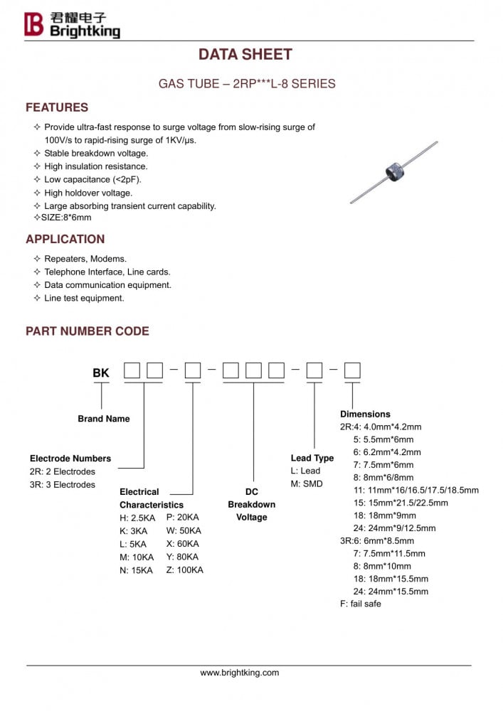 2RP600L-8 series datasheet page 1