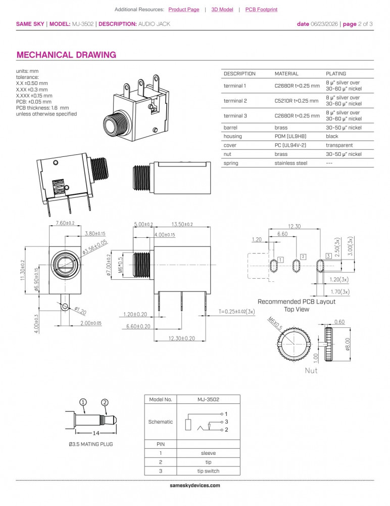 MJ-3502 technical document page 2
