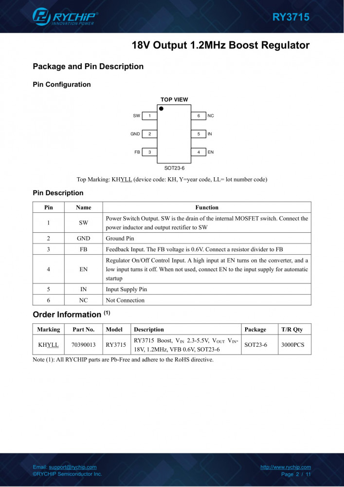 RY3715 datasheet page 2