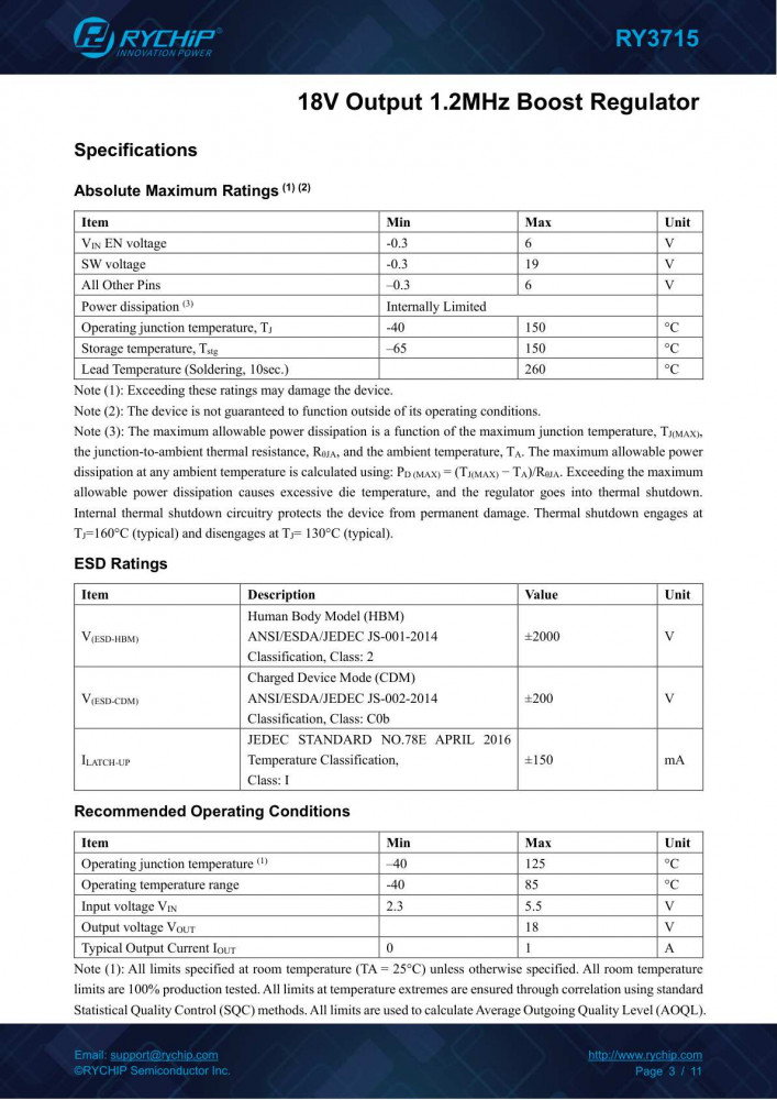 RY3715 datasheet page 3