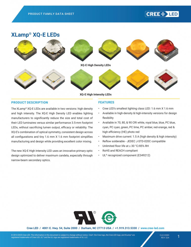XLamp XQ-E document page 1