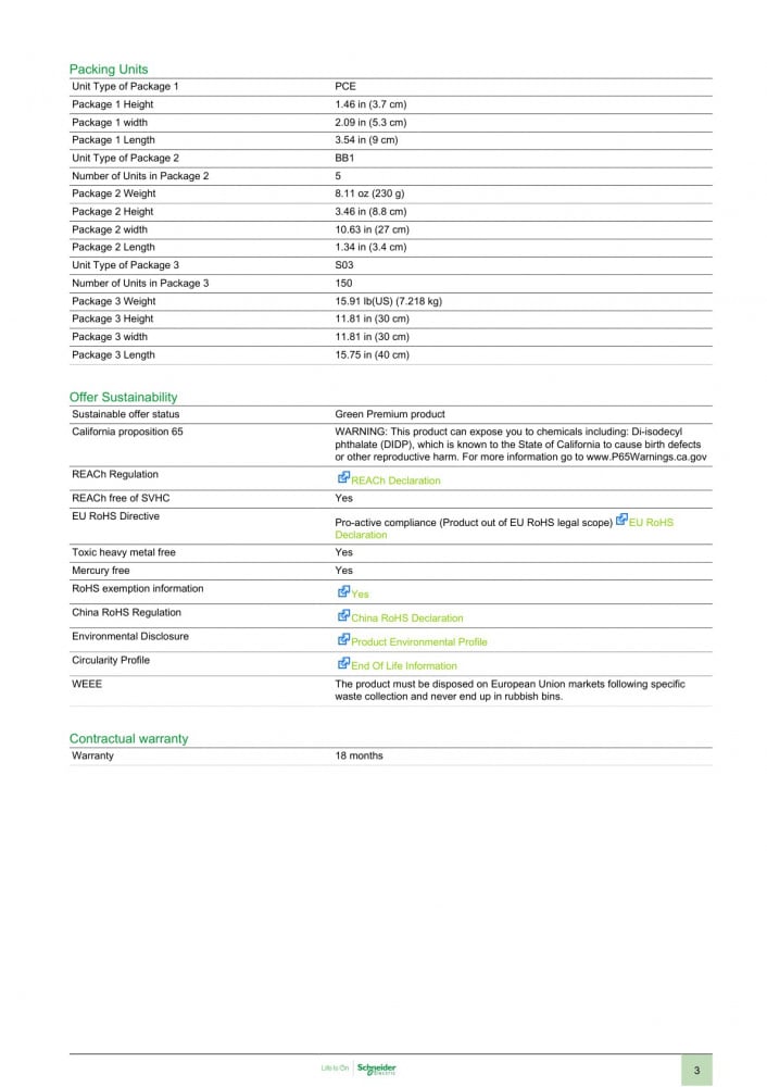 XB5AA45 technical document page 3