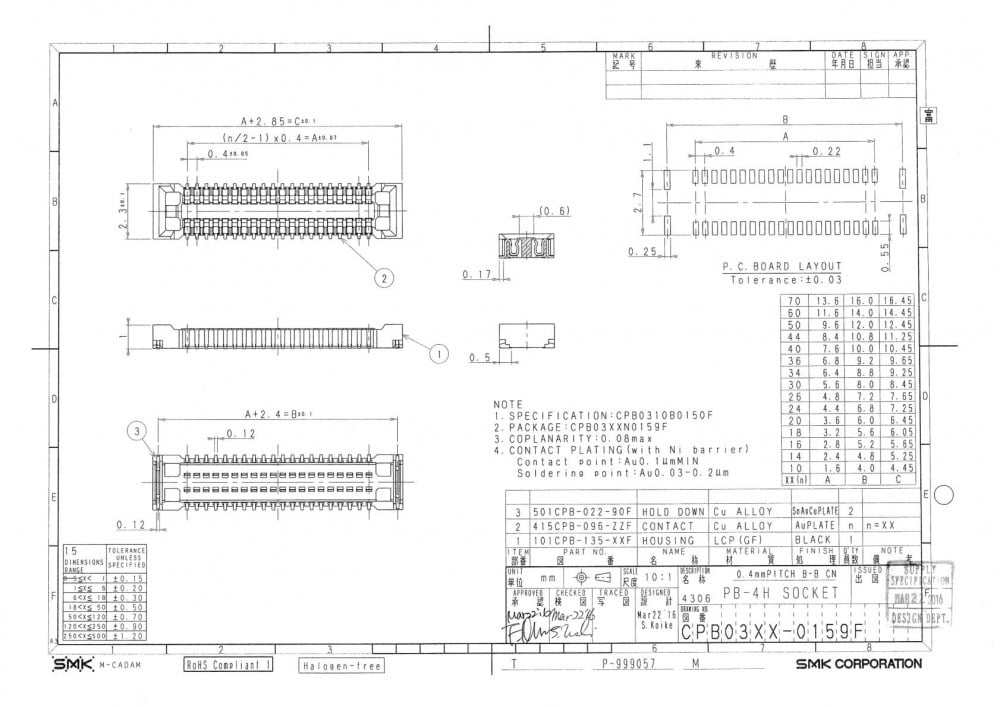 SMK connector specification page 1