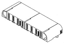 EXTreme Ten60Power Right-Angle Receptacle with Top Guides, 4 AC Power Circuits, 20 Signal Circuits, 10 DC Power Circuits