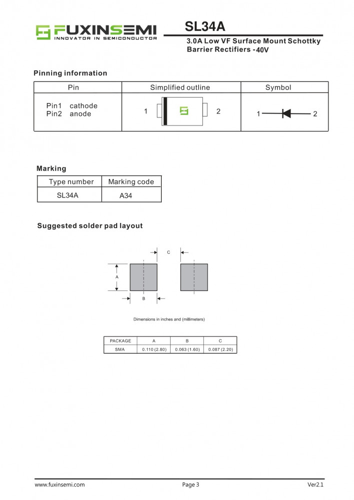 SL34A datasheet page 3