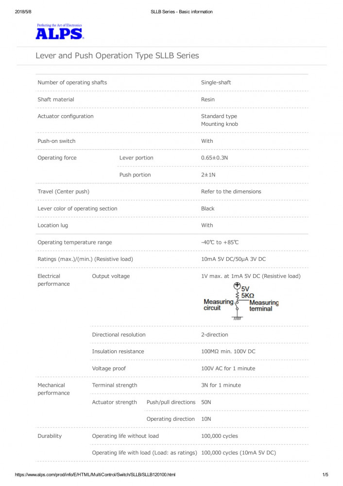 SLLB120100 technical document page 1
