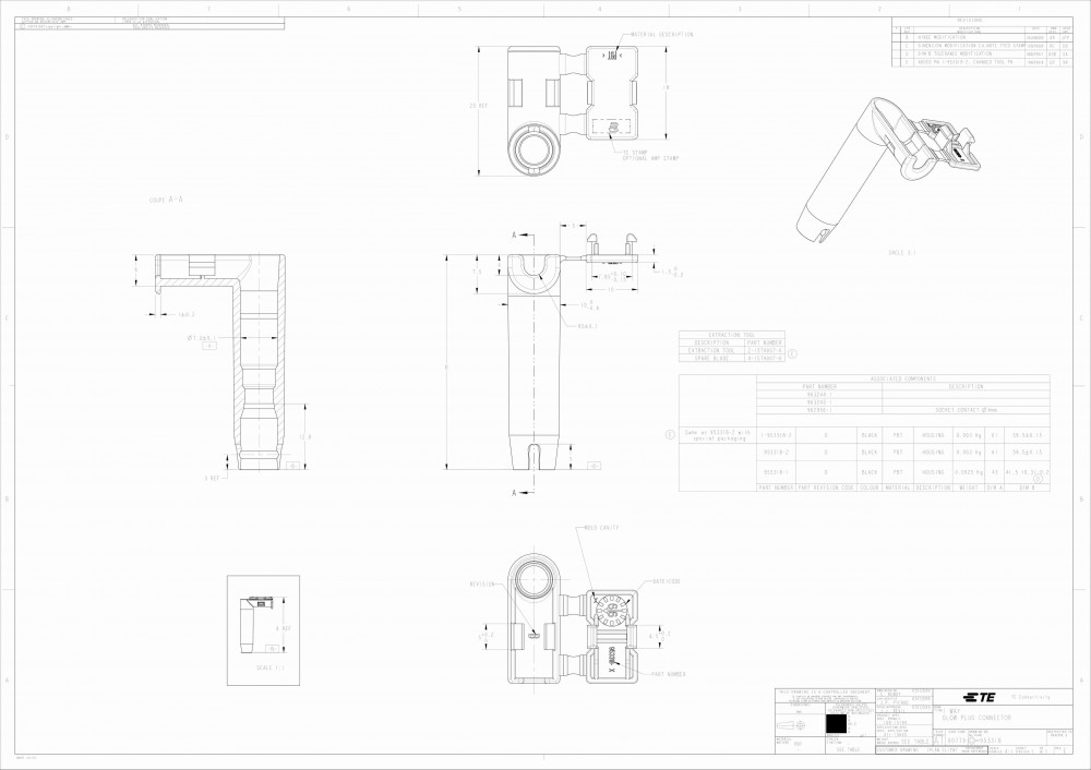 TE Connectivity 953318-2 controlled drawing preview