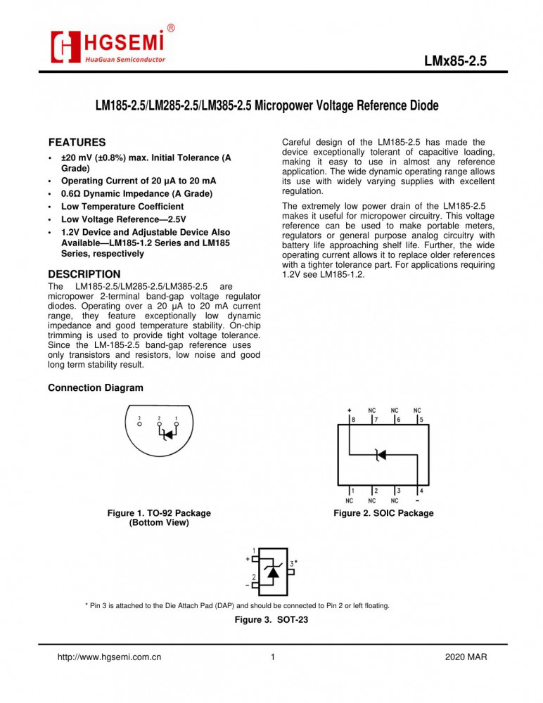 LM285M-2.5/TR datasheet page 1
