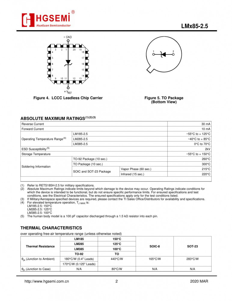 LM285M-2.5/TR datasheet page 2