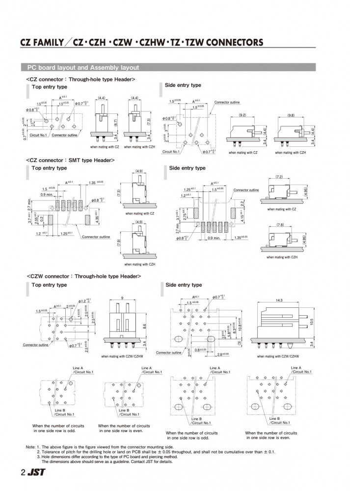 JST CZ connector documentation page 2