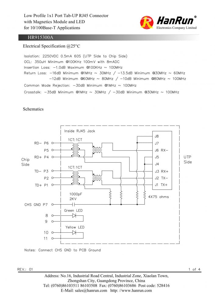 HR915300A technical document page 1