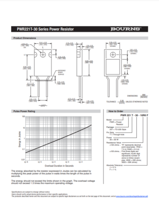 BOURNS PWR221T-30-R025J Through Hole Resistor